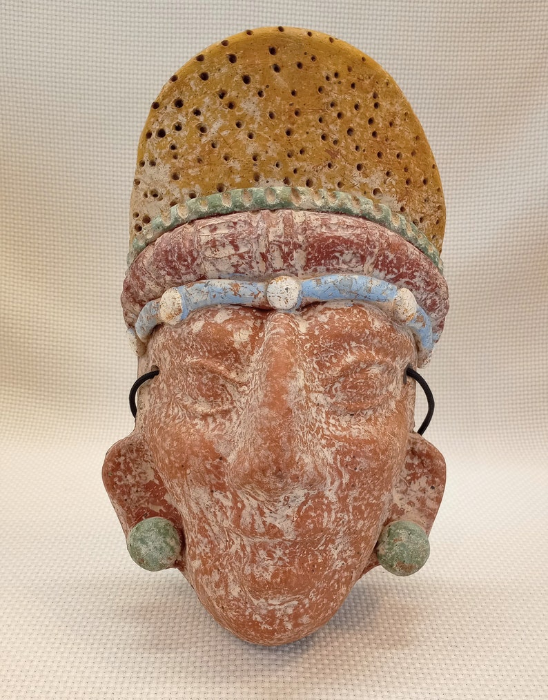 Vintage Mayan Aztec Red Clay Pottery Mask Inca Ceremonial | Etsy