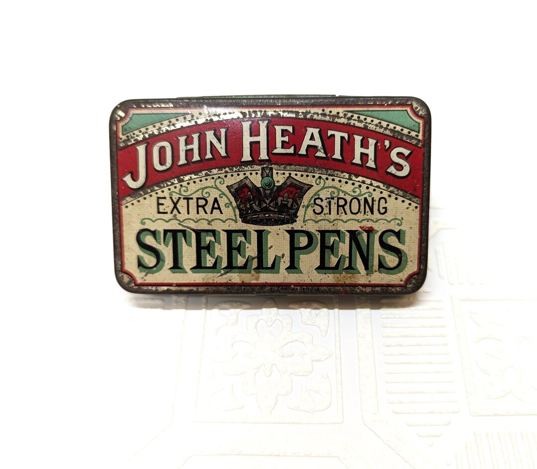 Antique John Heath's Extra Strong Steel Pens in Original Tin Box, 37 ...