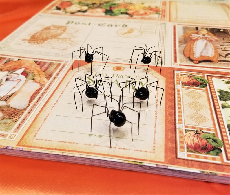 Handmade Black Widow Spiders Five Spiders Realistic Faux Etsy