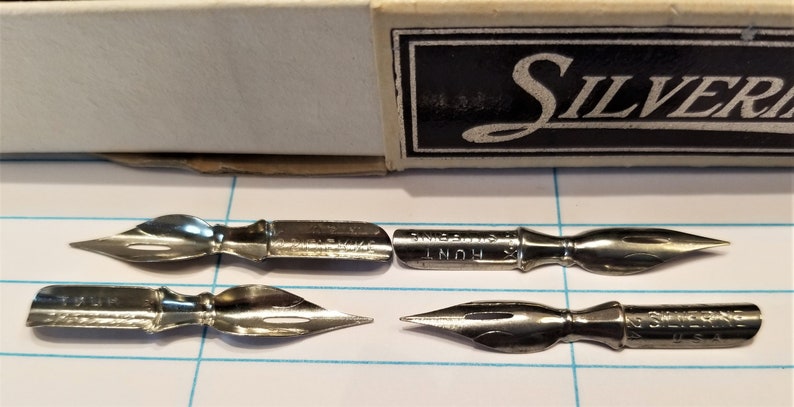 Set of 4 Hunt X-24 Silverine Nibs, Antique Nibs, C. Howard Hunt Pen ...
