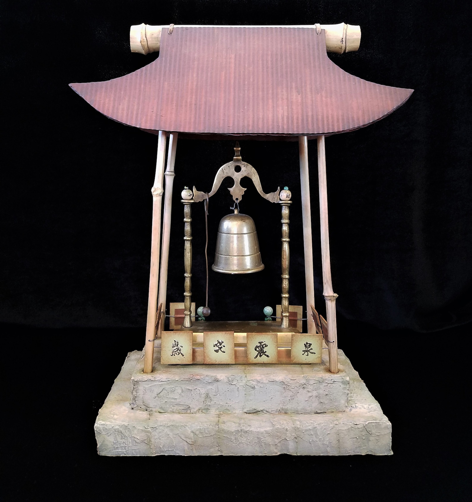 Oriental Bell Temple Shrine Pagoda Bell Shrine Mixed Media | Etsy