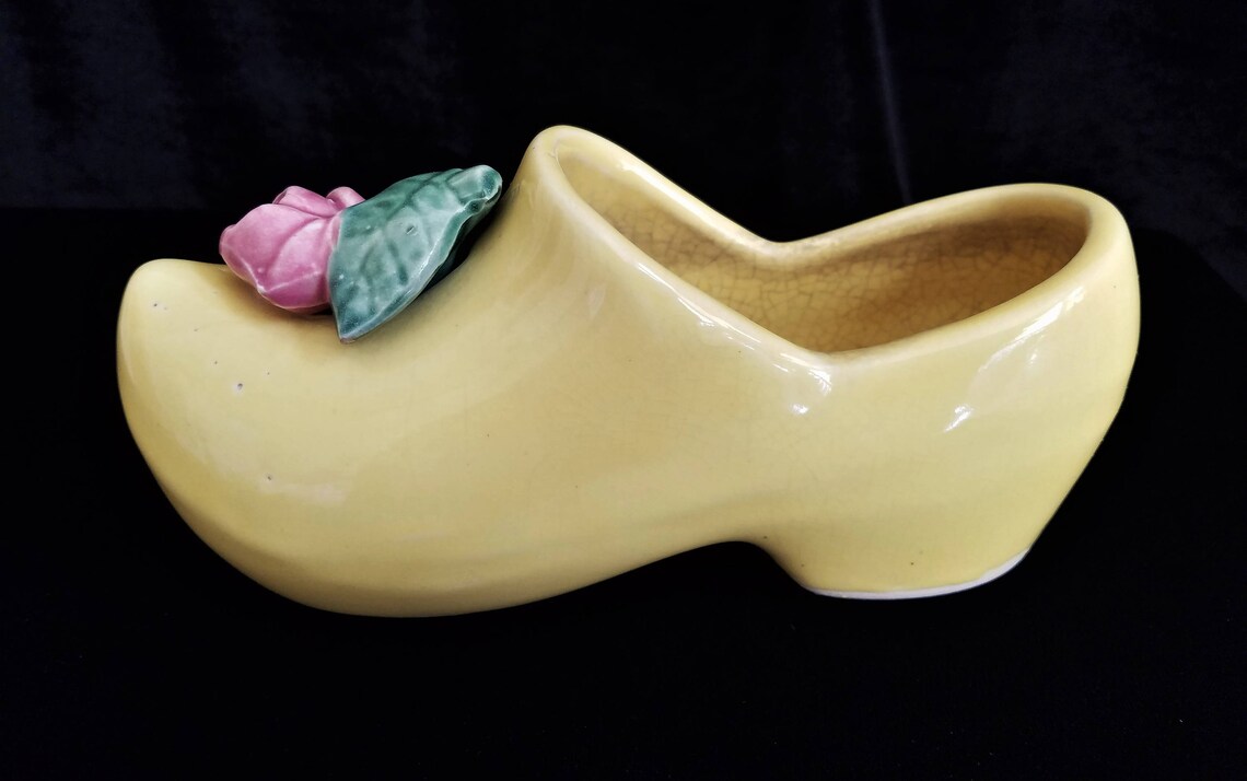 Vintage Mccoy Pottery Dutch Clog, Yellow Clog Planter, 1940s ...