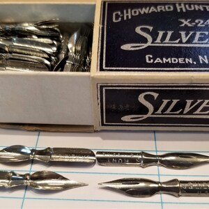 Set of 4 Hunt X-24 Silverine Nibs, Antique Nibs, C. Howard Hunt Pen ...