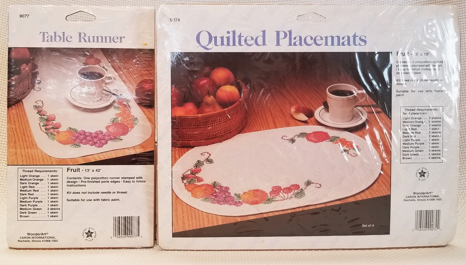 Stamped Cross Stitch Kits for 1 Table Runner and 4 Quilted - Etsy