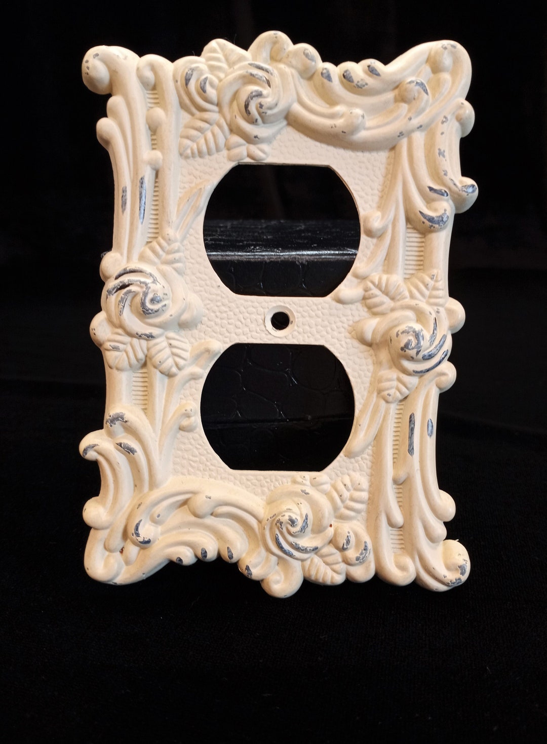 Cream White Shabby Chic Outlet Cover, Decorative Outlet Cover Plate ...