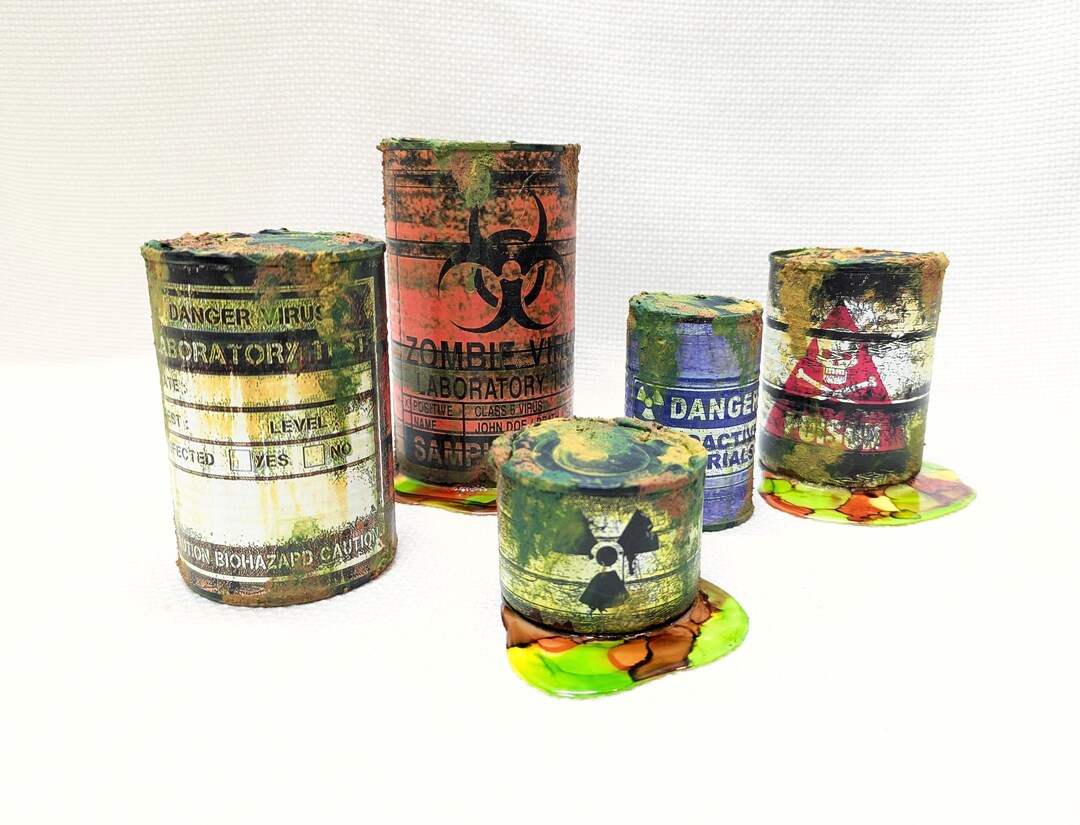 5 Drum Super Set of Toxic Waste , All Different Sizes, Halloween Party ...
