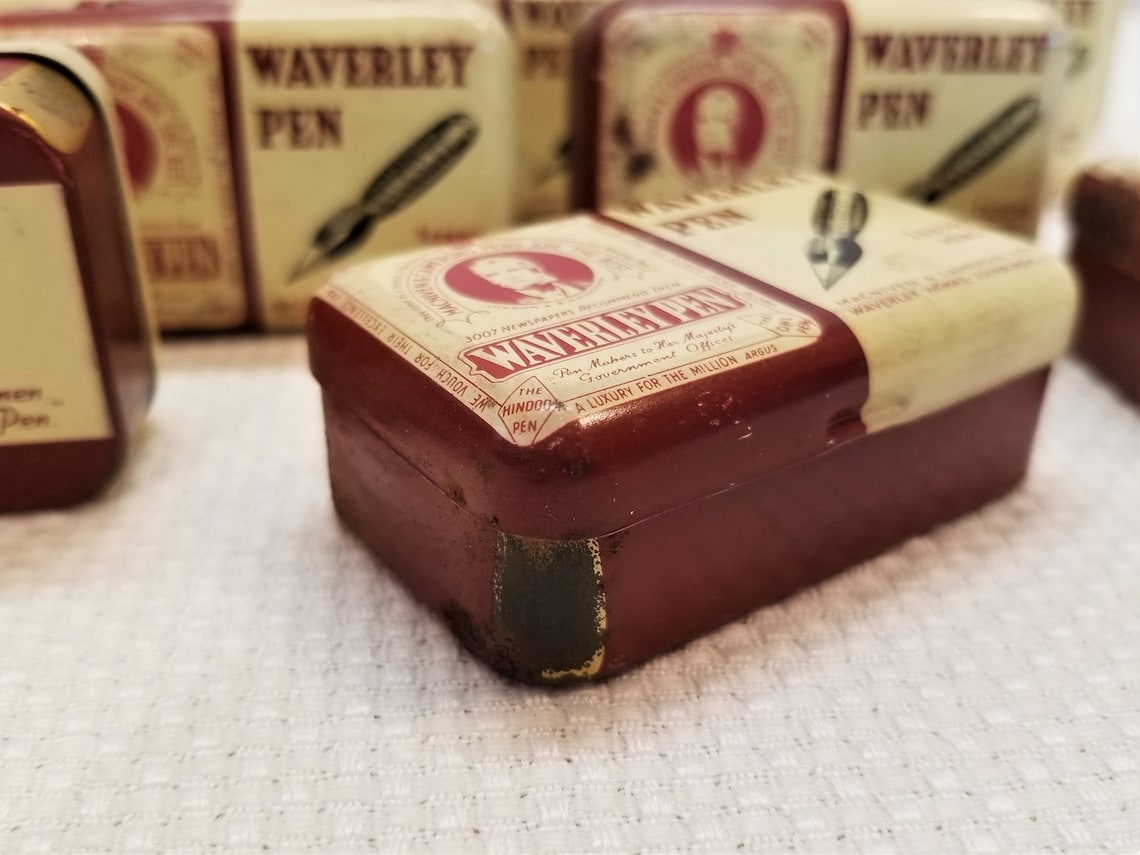 Vintage 1930s Waverley Nib Pen Tins Collectible Metal Tin | Etsy