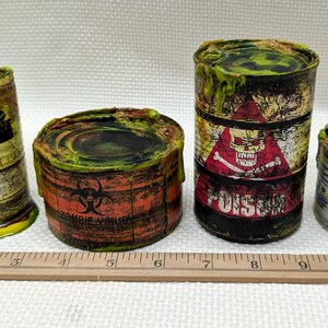 4 Drum Set Toxic Waste , Different Sizes, Halloween Party Props ...