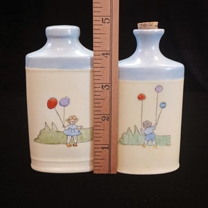 Antique Porcelain Talcum Powder and Lotion Oil Bottle Nursery Set ...