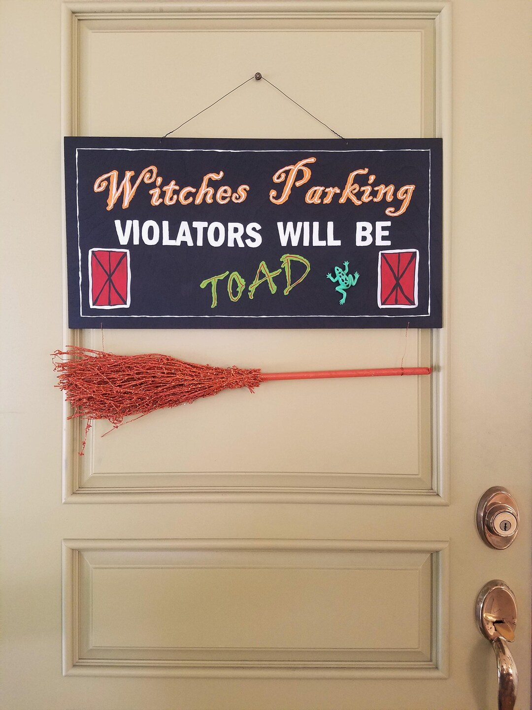 Indoor Outdoor Halloween Decor, Witches Parking Sign, Halloween Door ...