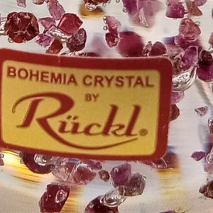 Pair of Ruckl Crystal Paperweights Inlaid With Czech Garnets, Bohemian ...