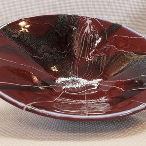 Hand Thrown Pottery, Maroon, Unique Artistic Deep Glaze, Artist Signed ...