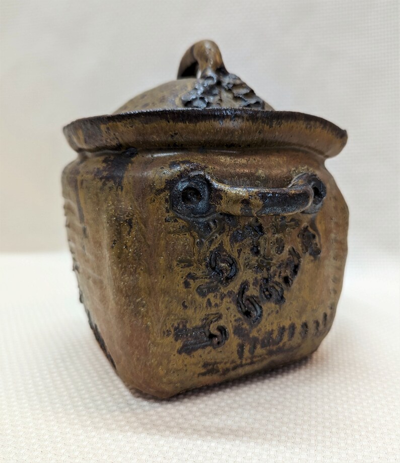 Large Brutalist Pottery Box W/ Lid, Lidded Art Brut Container, 6" X 7 ...