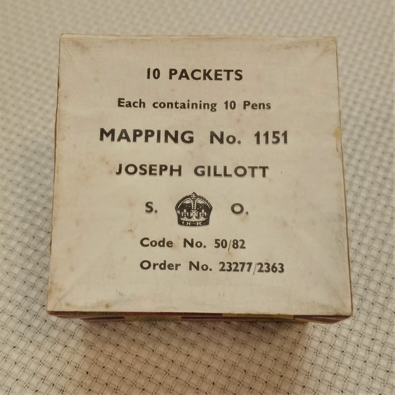 RARE Original Antique Gillott's Nib Box for 10 Packets of Mapping 1151 ...