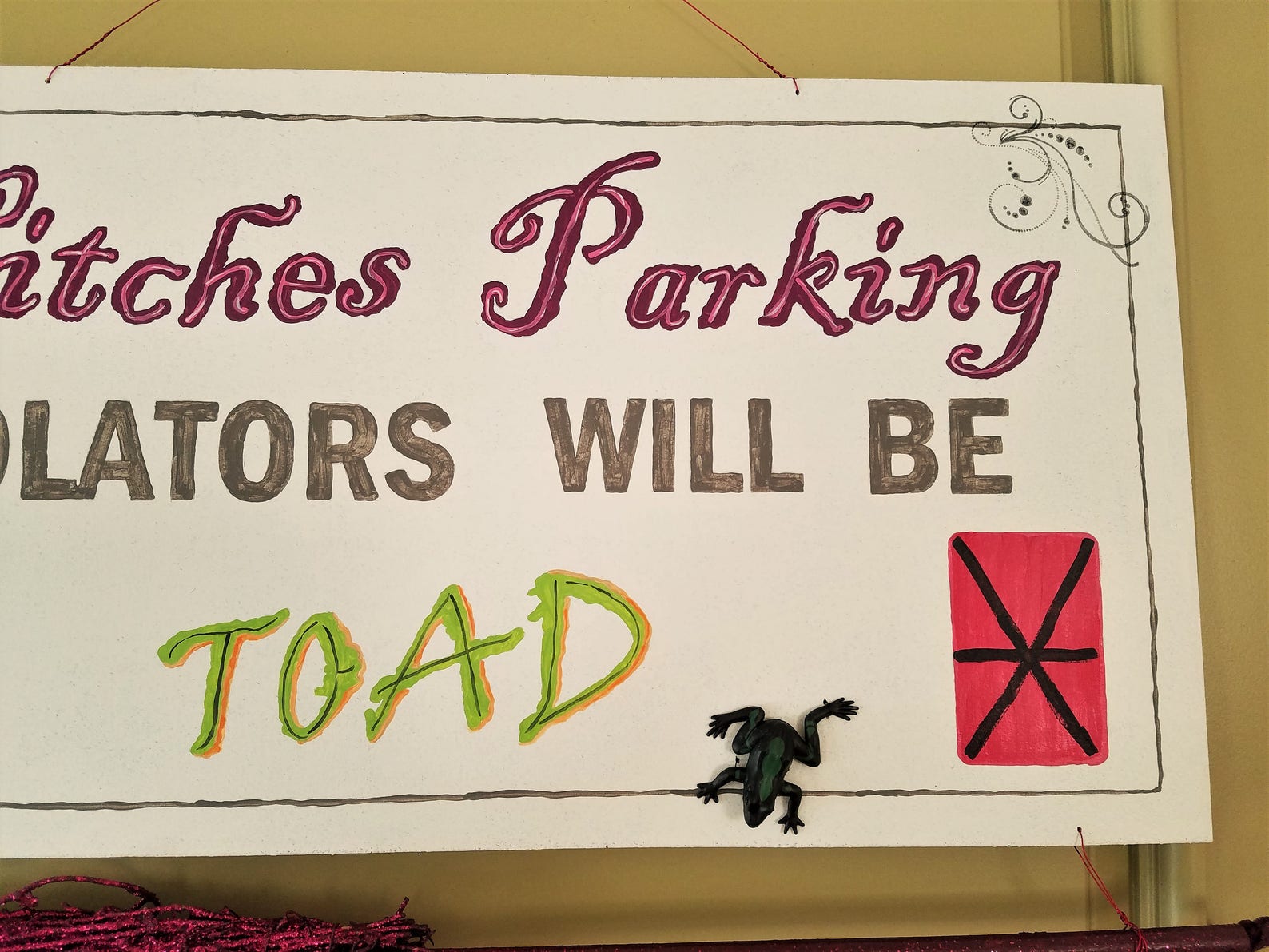 Witches Parking Sign, Indoor Outdoor Halloween Decor, Halloween Door ...