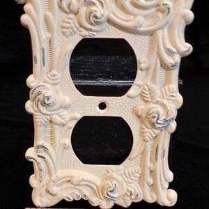 Cream White Shabby Chic Outlet Cover, Decorative Outlet Cover Plate ...