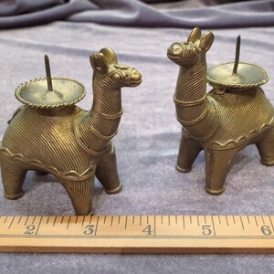 Tribal Brass Camel Candle Holders Pair of Candlesticks - Etsy