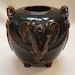 Khmer Empire Elephant Lime Pot, Dark Brown Glaze, Angkor Pottery ...