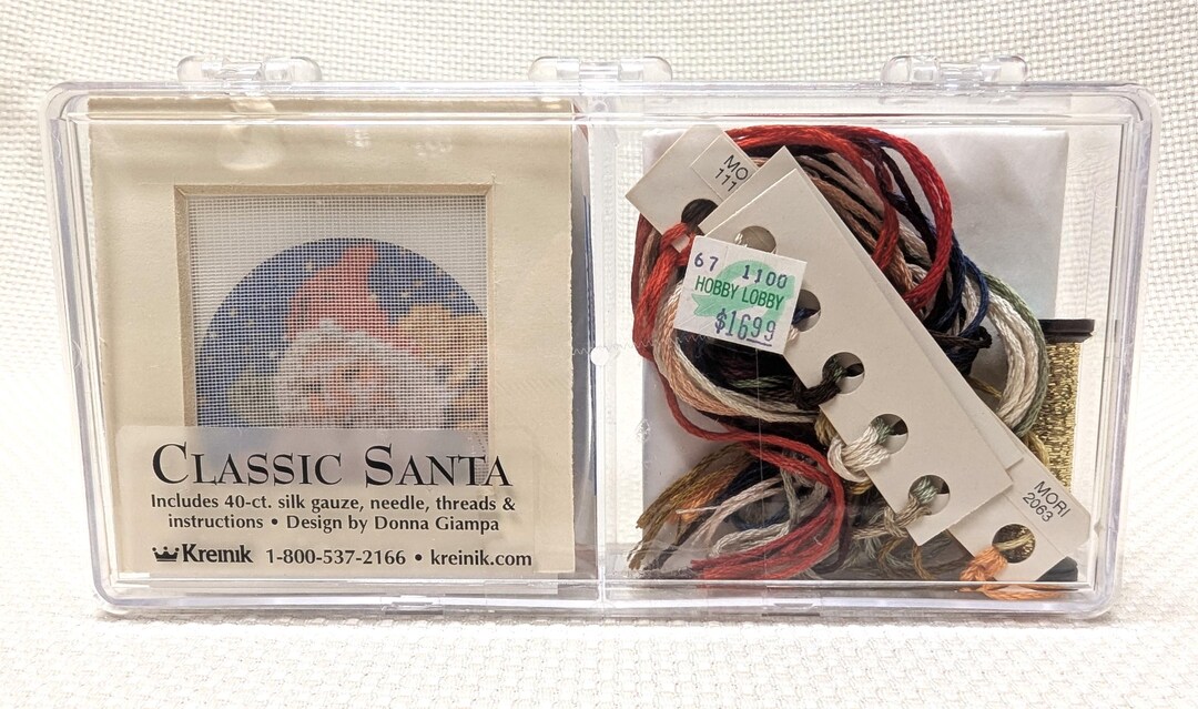Classic Santa, Rare Needlework Kit, Kreinik Silk Gauze Collection ...