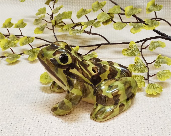 Genuine Vintage Mccoy Flower Frog, Hand Painted, Froggy Camo, Fun ...