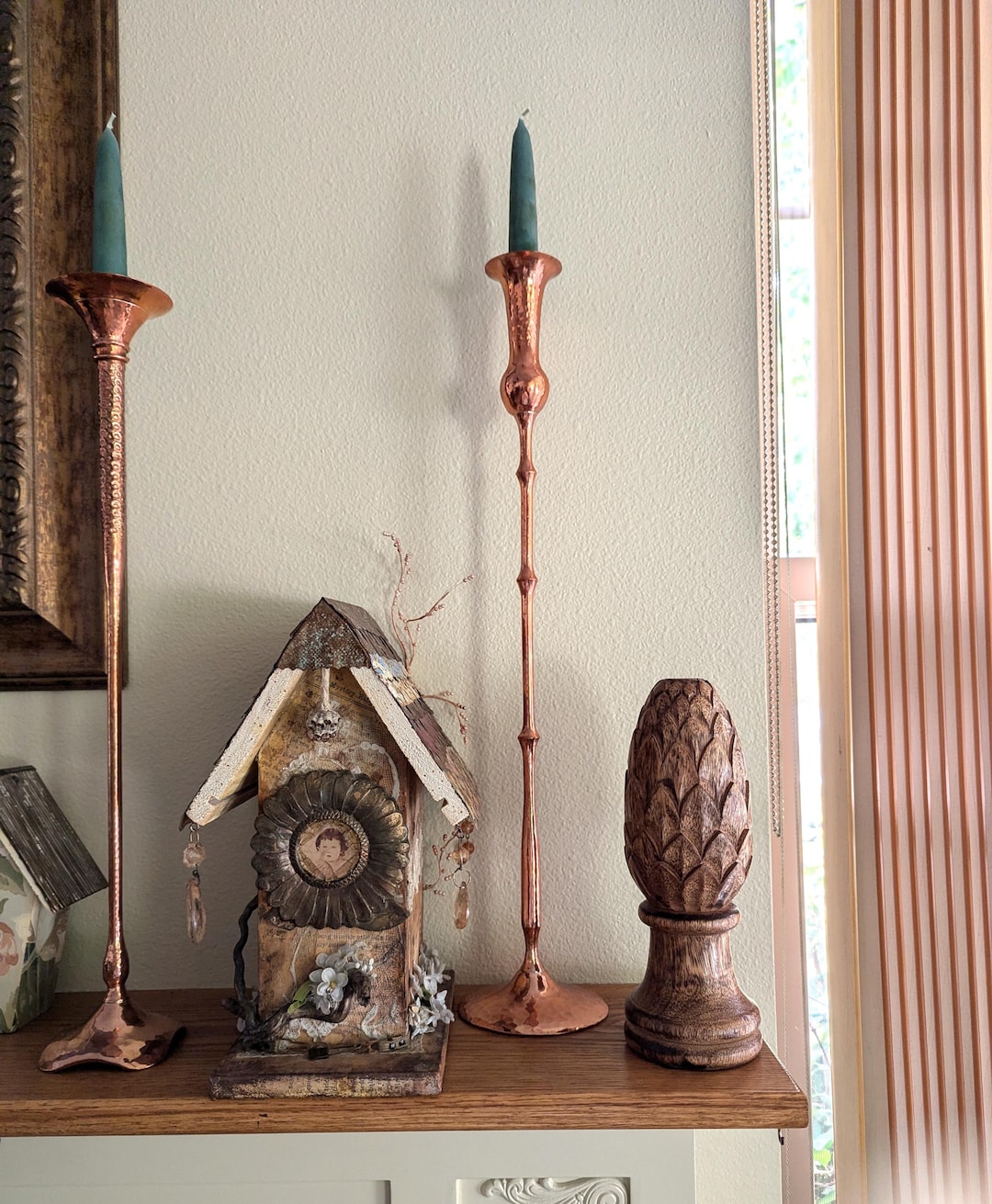 Hessel Studios Hammered Copper Candlestick, "nepenthe", 20.5" Tall ...