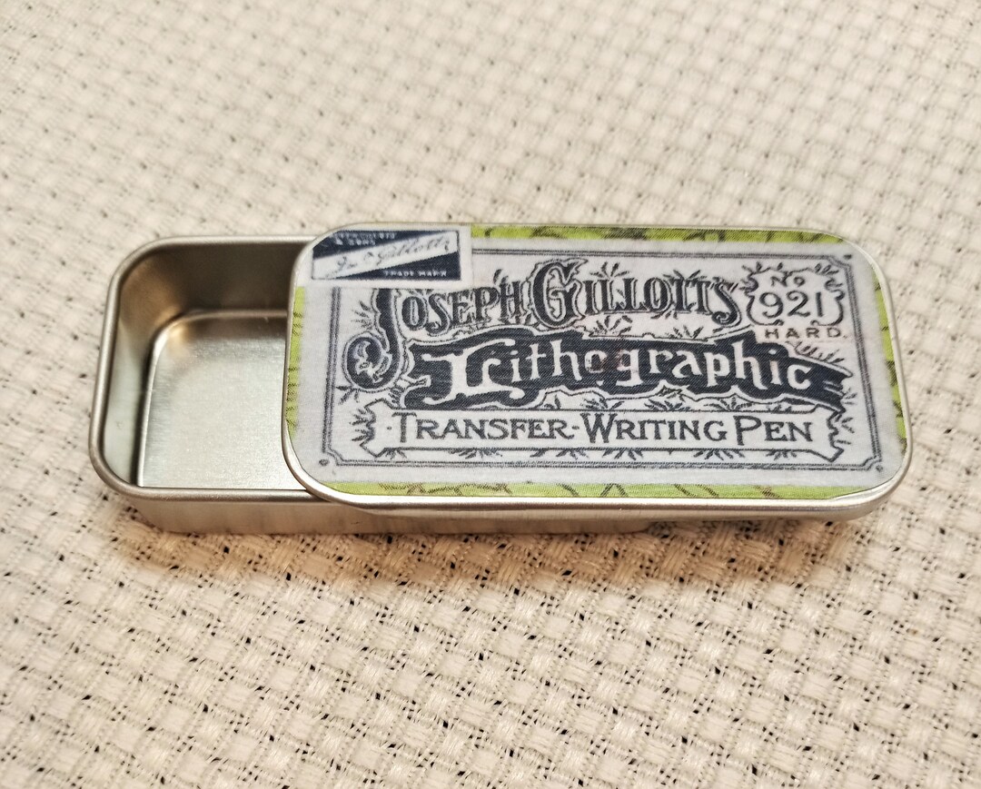 Gillott Lithographic Nib Tin, Antique Graphics, Holds 40 Plus Nibs ...
