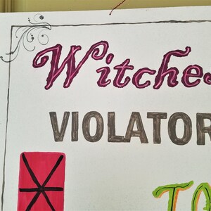 Witches Parking Sign, Indoor Outdoor Halloween Decor, Halloween Door ...