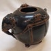 Khmer Empire Elephant Lime Pot, Dark Brown Glaze, Angkor Pottery ...