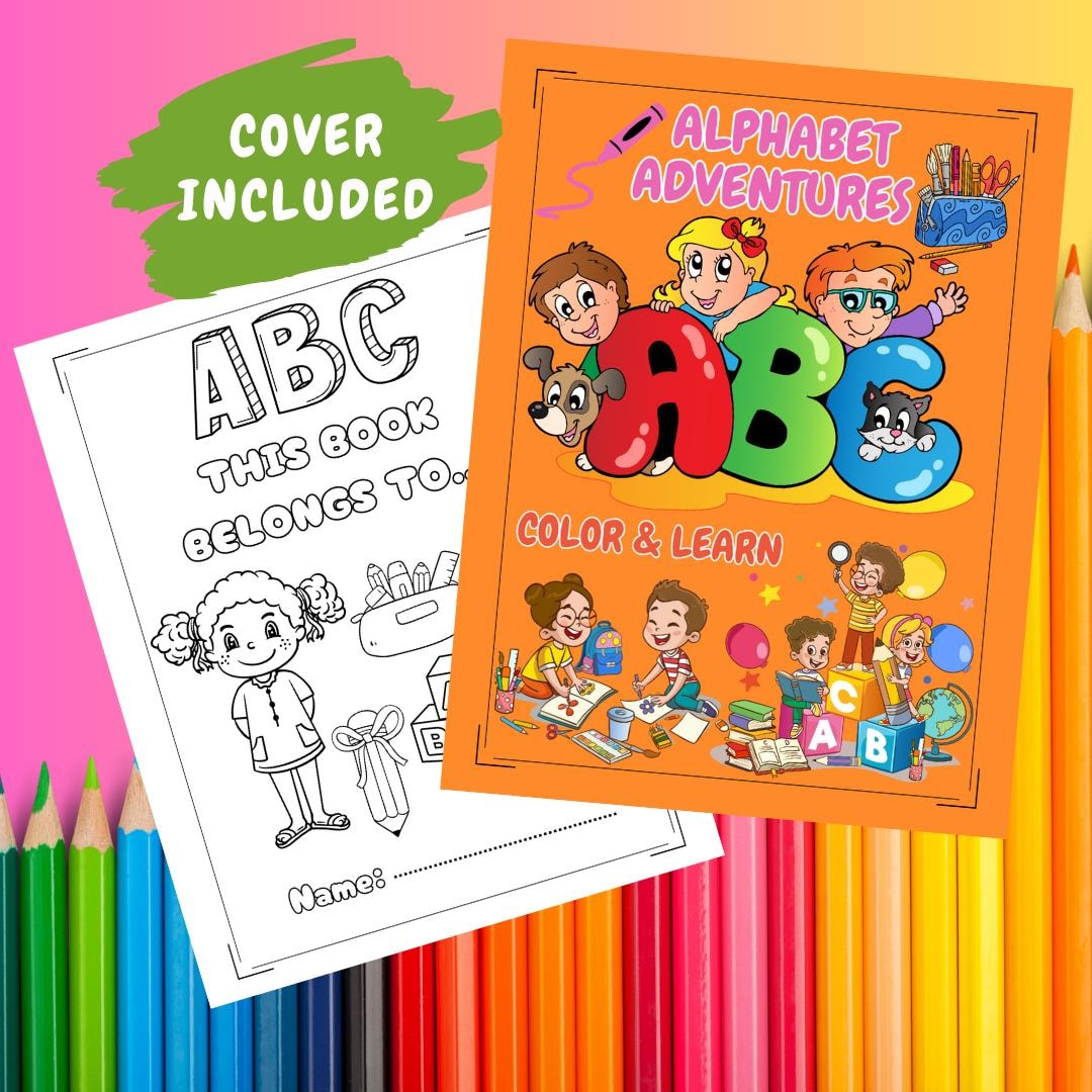 ABC Coloring Book for Kids - Printable Alphabet Pages, Educational ...
