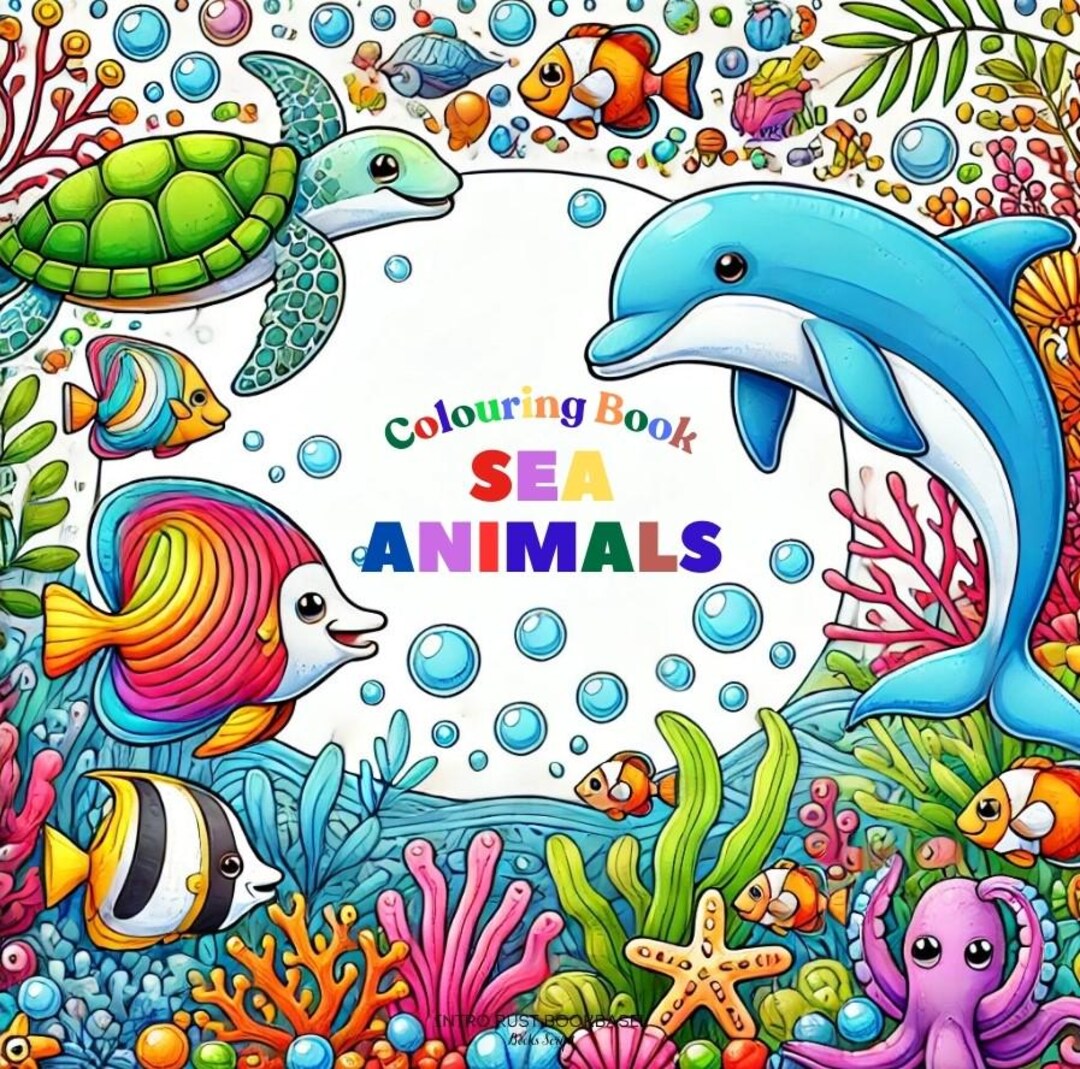 Cute Sea Animals Kids Coloring Book - PDF Digital Download | Fun and ...