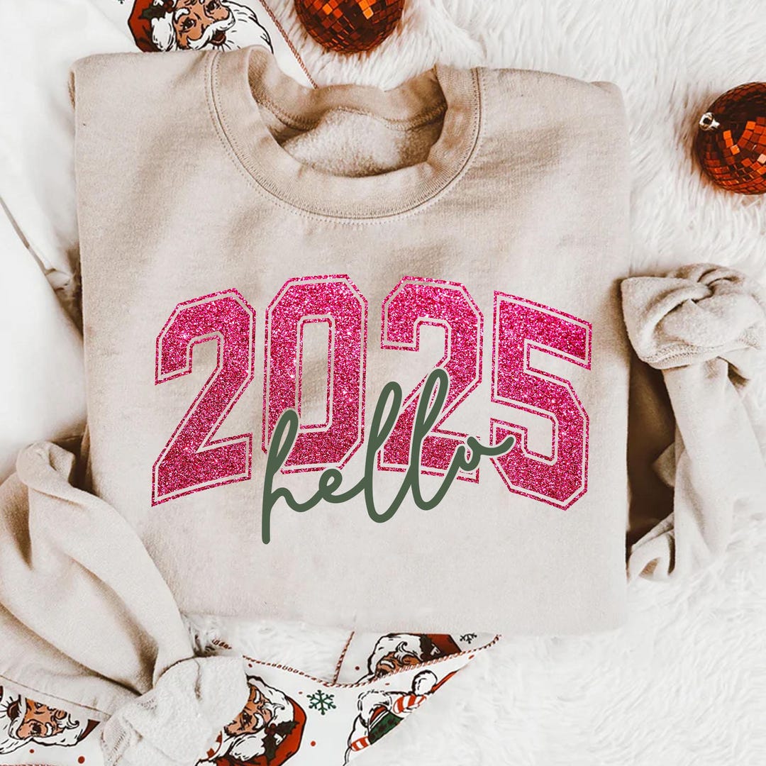 Bonjour 2025 png, bonne année 2025 png, conception de chemise du Nouvel ...