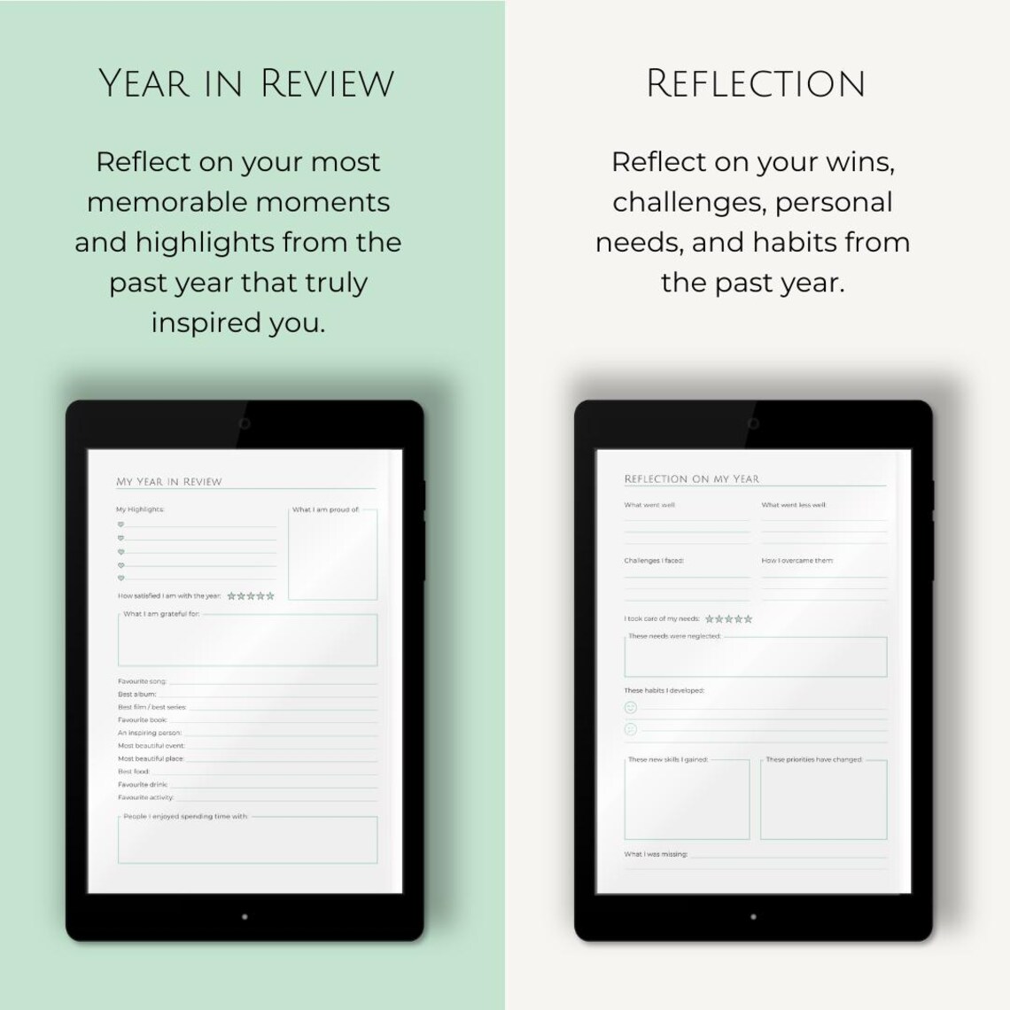 New Years Resolutions 2025 – Yearly Reflection and Goal-setting PDF ...