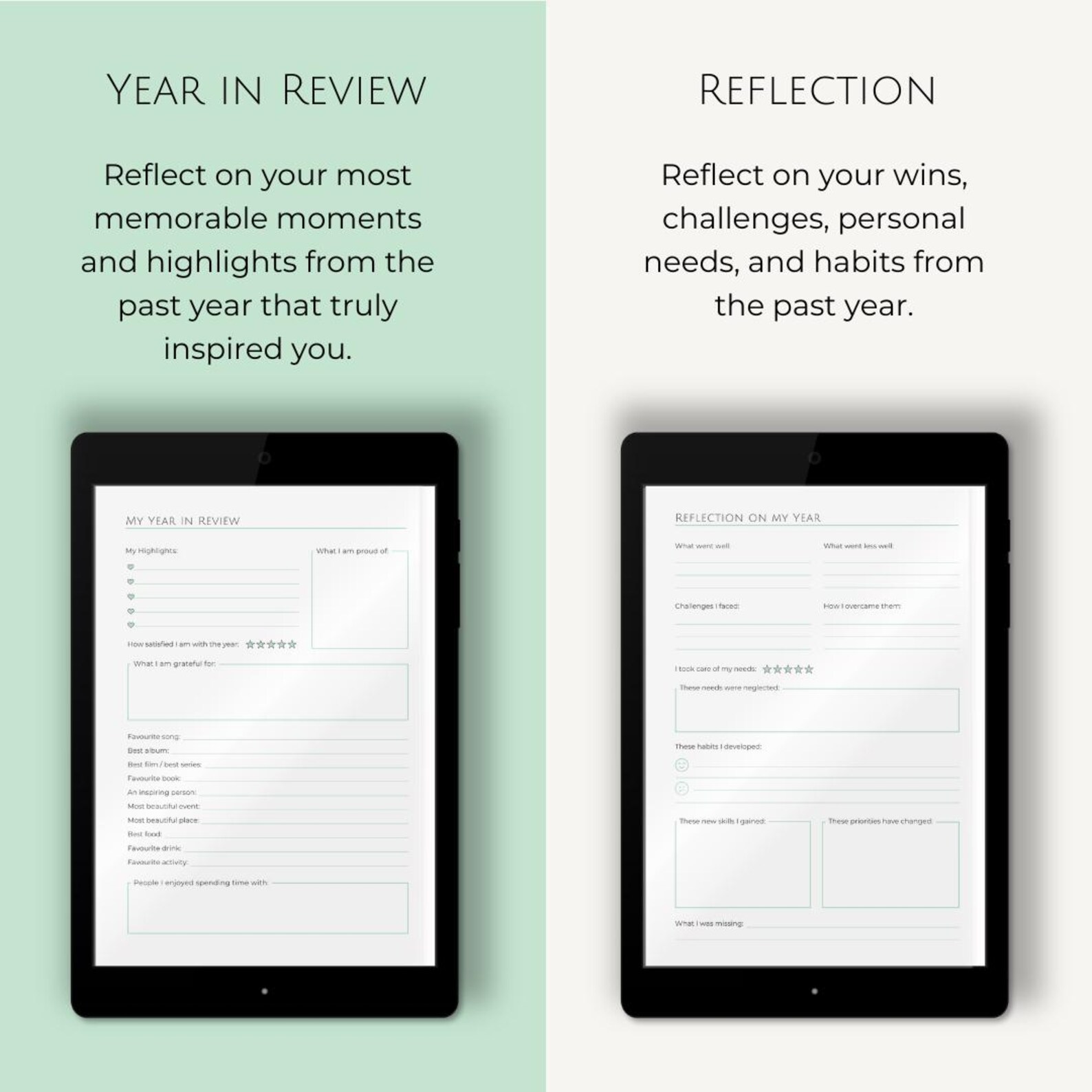 New Years Resolutions 2025 – Yearly Reflection and Goal-setting PDF ...