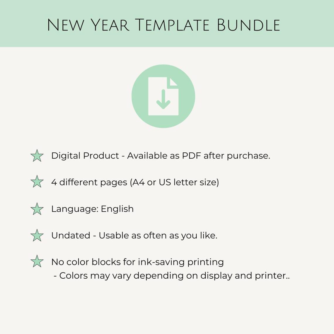 New Years Resolutions 2026 – Yearly Reflection and Goal-setting PDF ...
