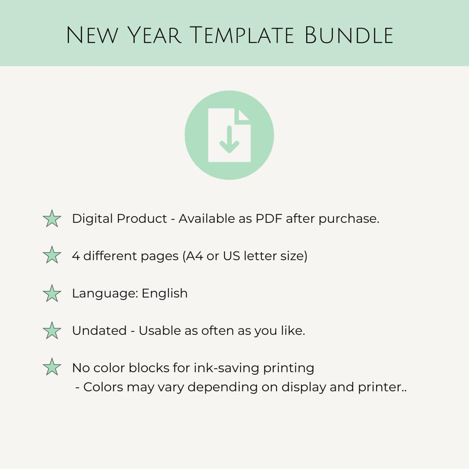 New Years Resolutions 2025 – Yearly Reflection and Goal-setting PDF ...