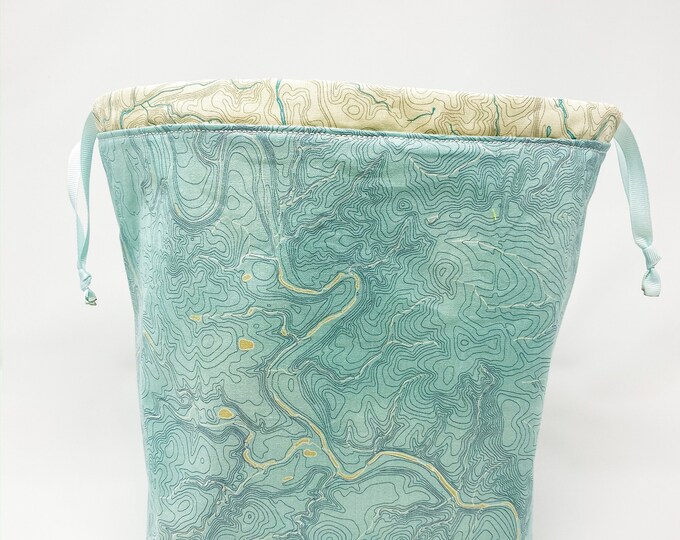Topo Map Topography Wilderness Outdoors Knitting Bag - Etsy