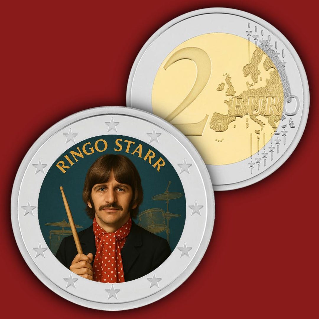 RINGO STARR 2 Euro Coloured Unc Color Coin - Etsy