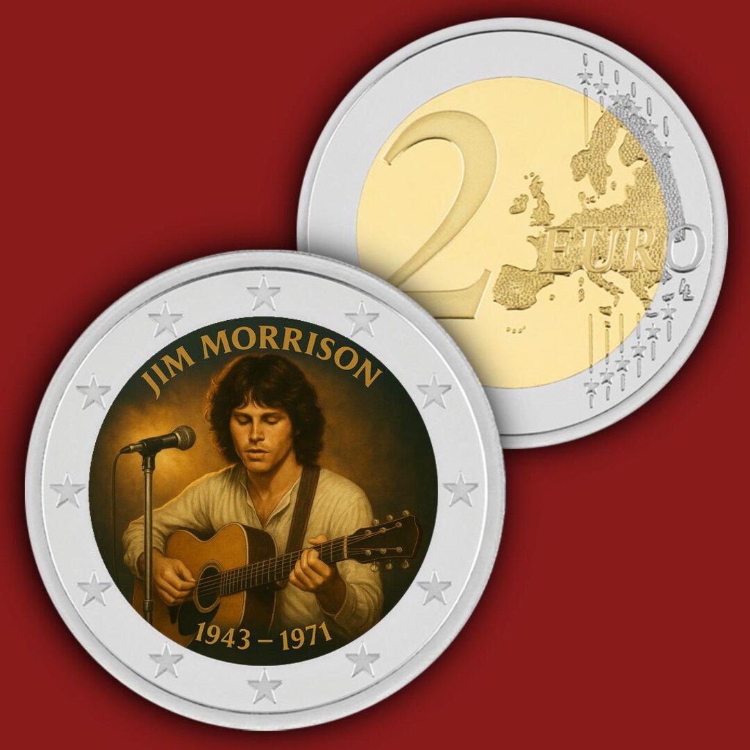 JIM MORRISON 2 Euro Coloured Unc Color Coin - Etsy