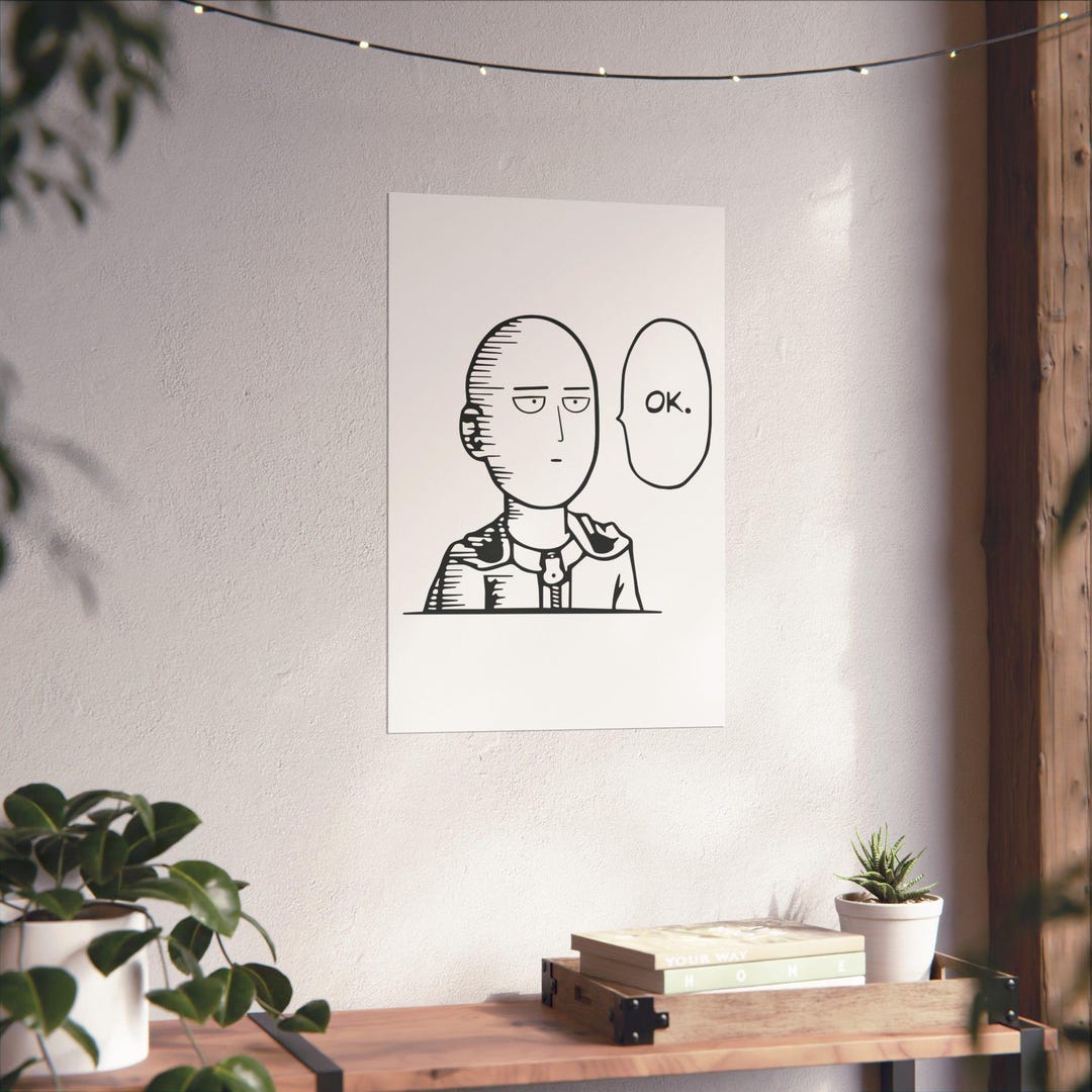 One Punch Man Poster, Anime Poster, Matte Vertical Posters, Saitama, No ...