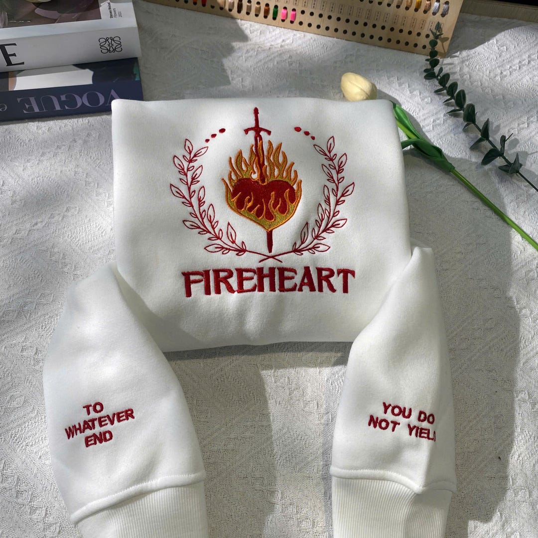 Fireheart Embroidered Shirt, Throne of Glass Embroidery Sweatshirt ...