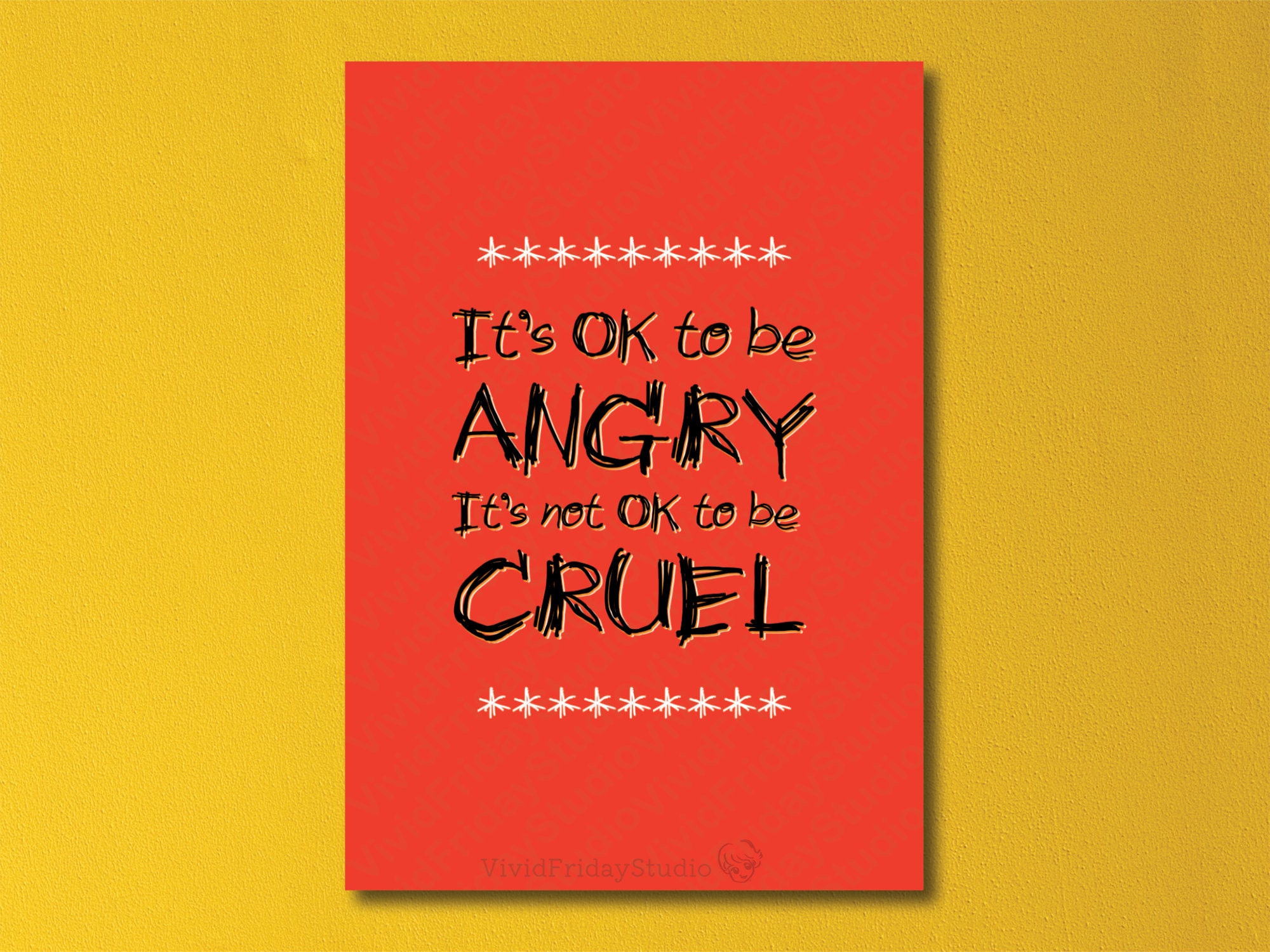 Printable Wall Art Its OK to Be Angry Its NOT OK to Be - Etsy