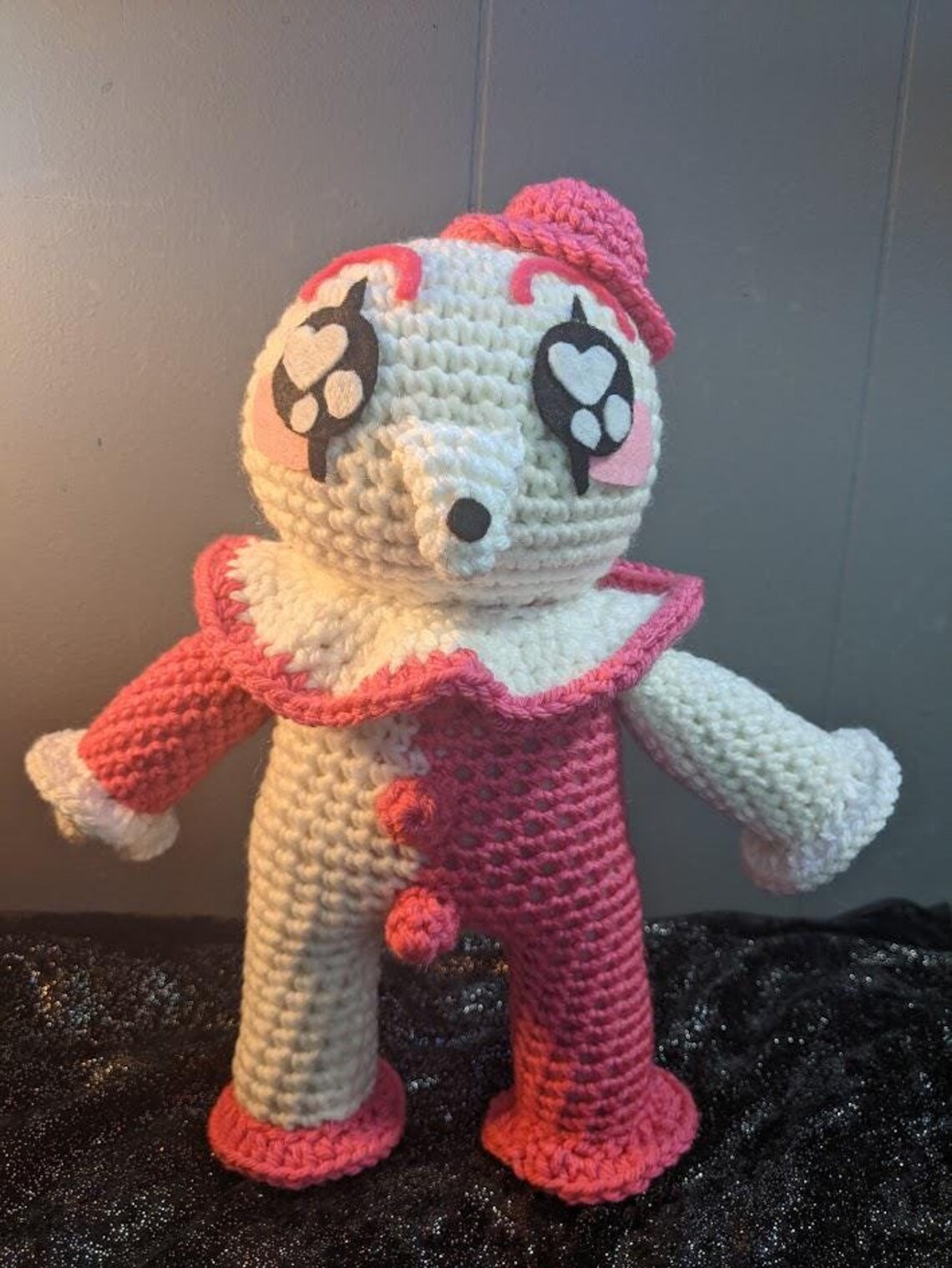 Pink Valentines Day Art the Clown Crochet Amigurumi | Kawaii Art the ...