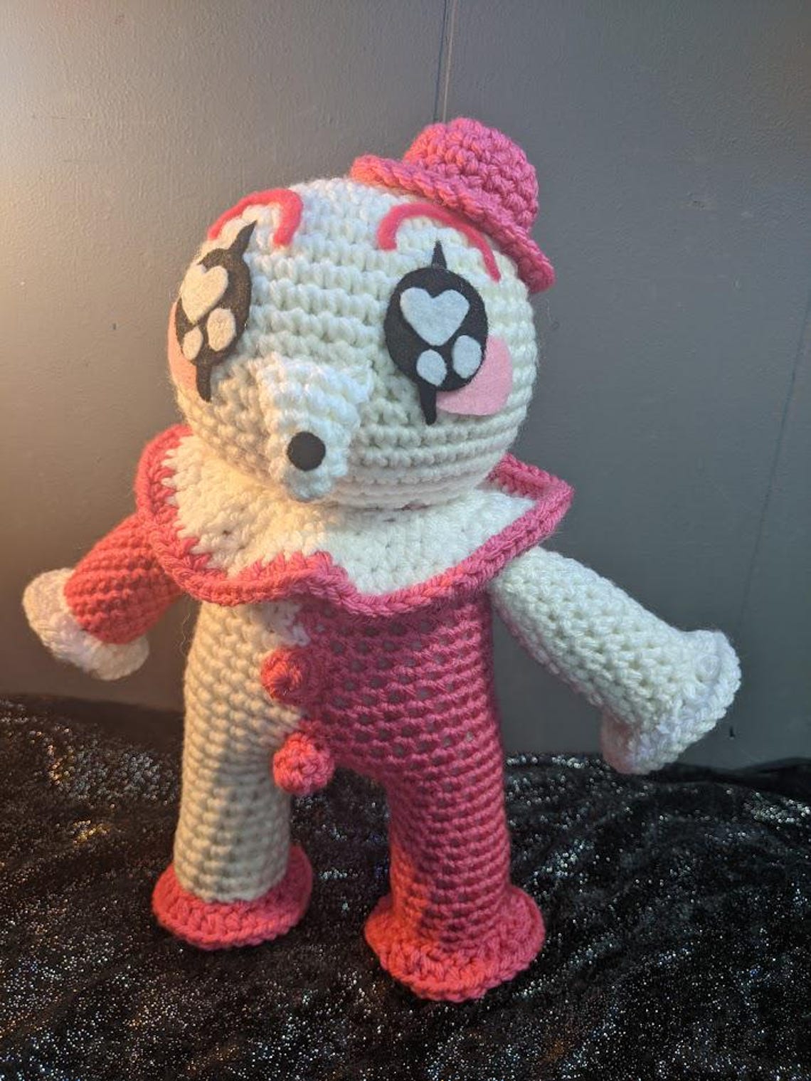 Pink Valentines Day Art the Clown Crochet Amigurumi | Kawaii Art the ...