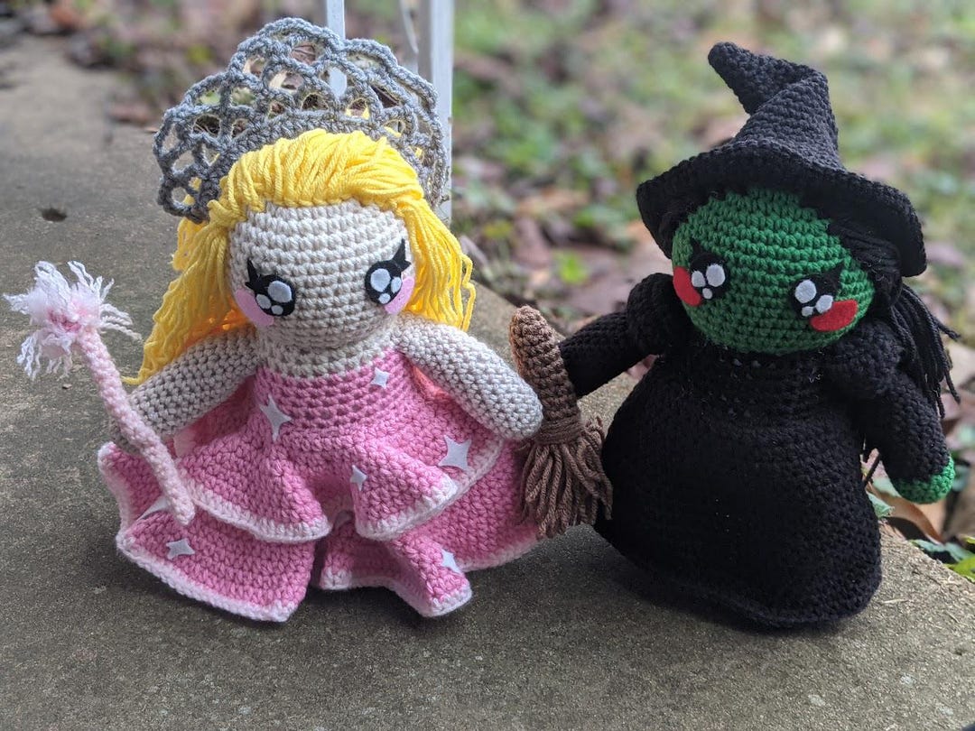 Glinda and Elphaba Plush Amigurumi | Wicked the Musical | Ready to Ship ...