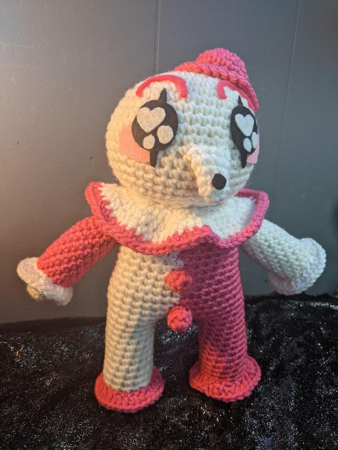 Pink Valentines Day Art the Clown Crochet Amigurumi | Kawaii Art the ...