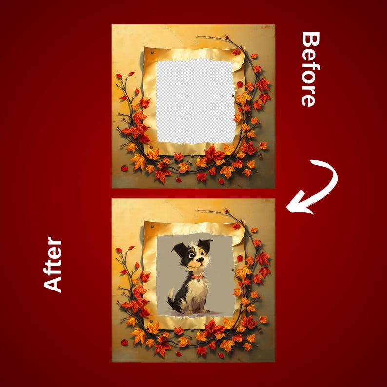 5 Fall Ripped Paper Digital Backdrop, PNG Frames With Transparent ...