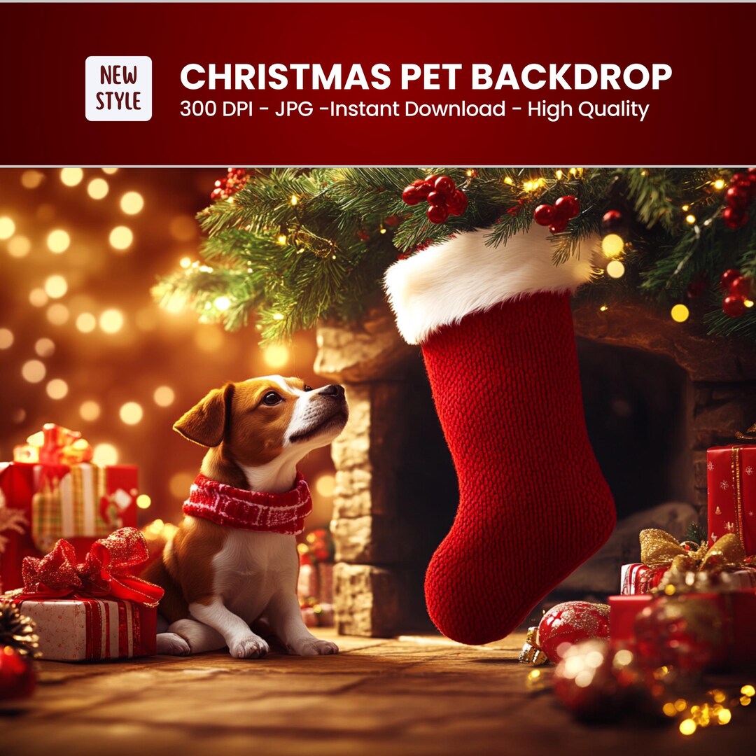 Christmas Pet Backdrop | Holiday Photography Background | Festive Pet ...