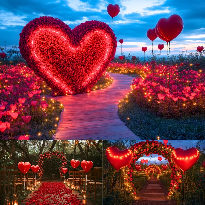 160 Valentine's Day Backdrop Bundle | Romantic Love-themed Digital ...