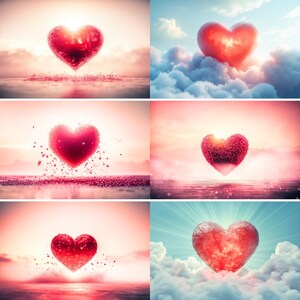 150 Heart Digital Backdrop, Valentines Red Background for Maternity ...