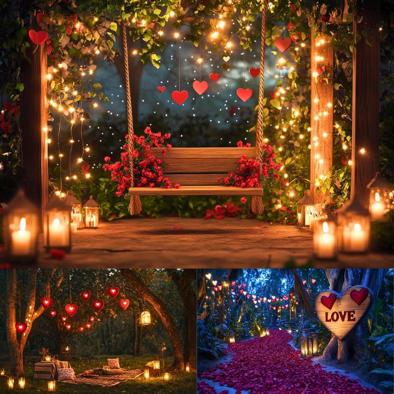 160 Valentine's Day Backdrop Bundle | Romantic Love-themed Digital ...
